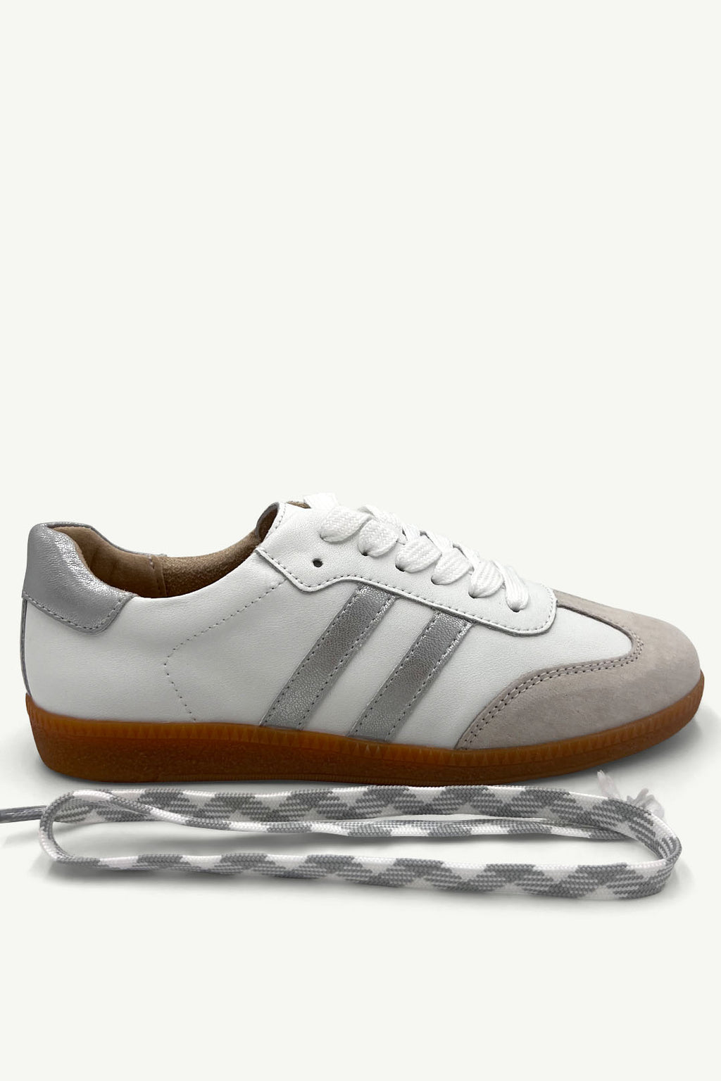 Shiloh White, Beige + Grey – Julz Shoes